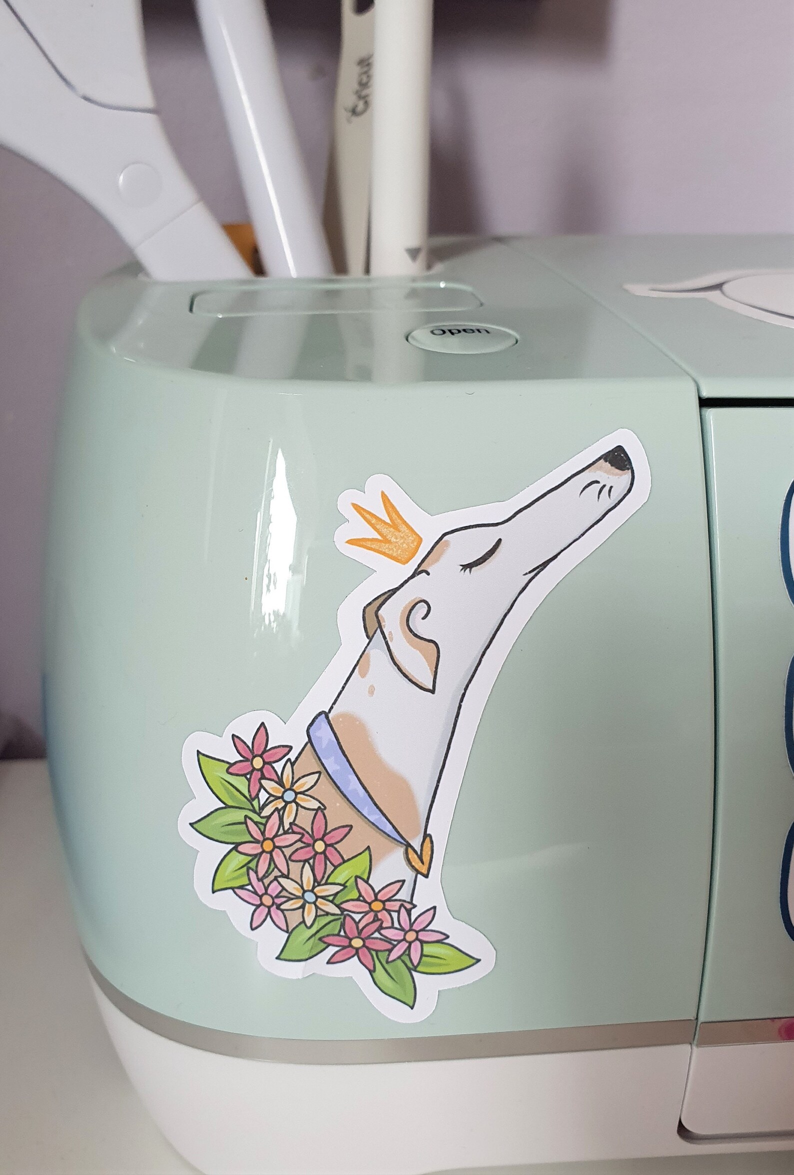 Queen Whippet Sticker - Dog Person - Sighthound - Greyhound Gift ...