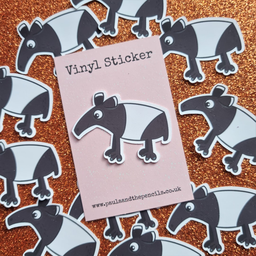 Tapir Vinyl Sticker - Animal Lover - Zoology - Wildlife - Cute ...