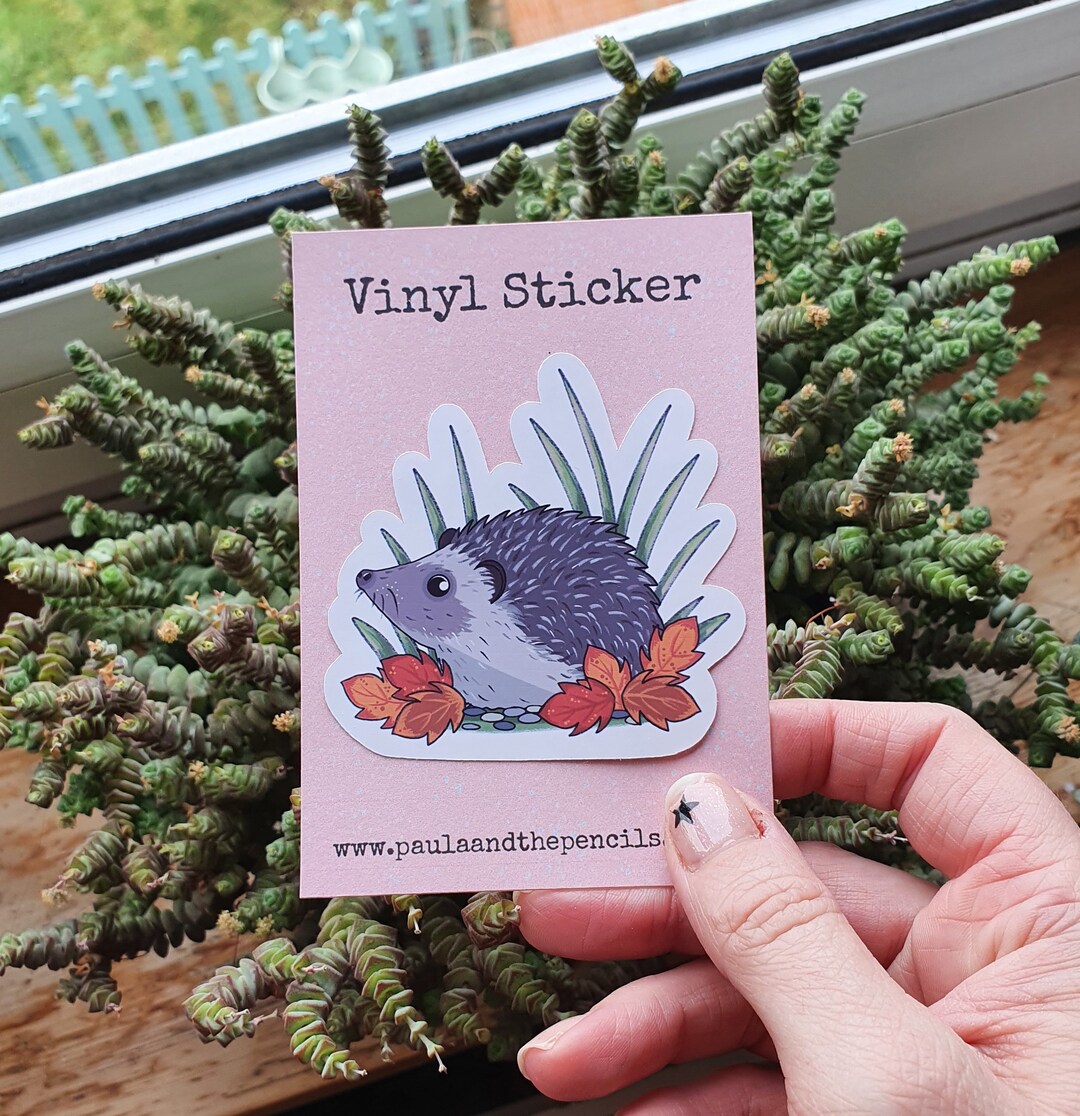 Hedgehog Vinyl Sticker Animal Lover Zoology Wildlife Cute Woodland Love ...