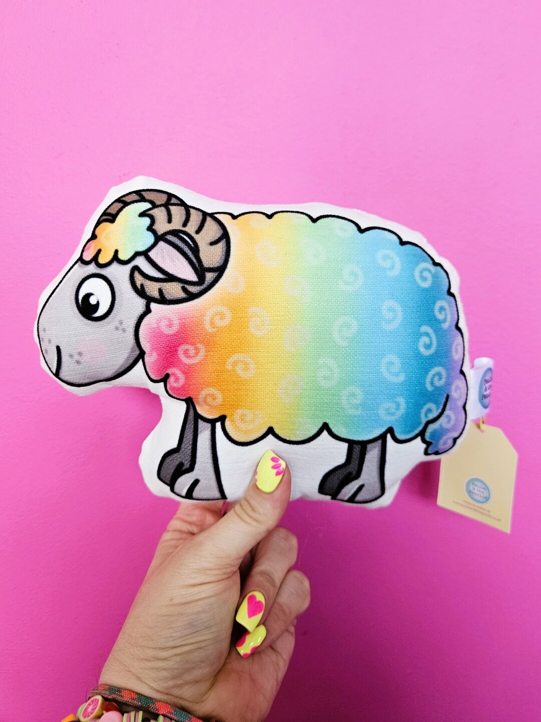 Rainbow Sheep Plushie - Farm Friend - Plush - Soft Toy - Throw Pillow ...