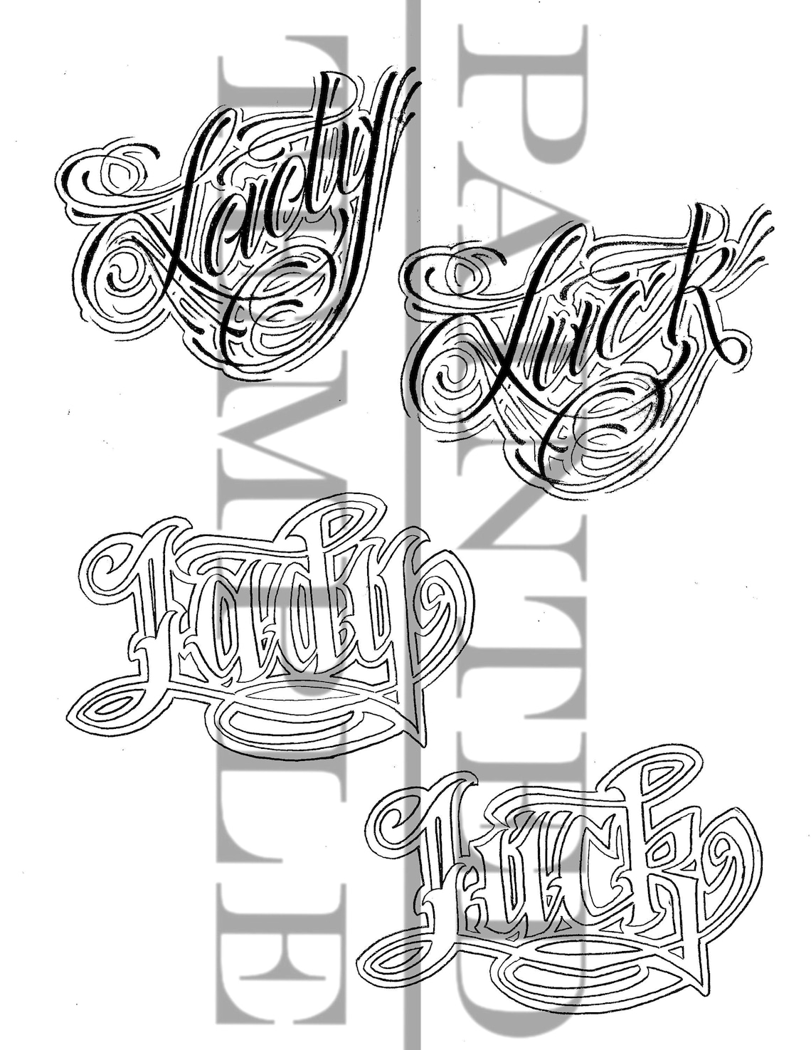 LADY LUCK Set- DIGITAL - Custom Art - 2xlady Luck Art - Includes 4 File ...