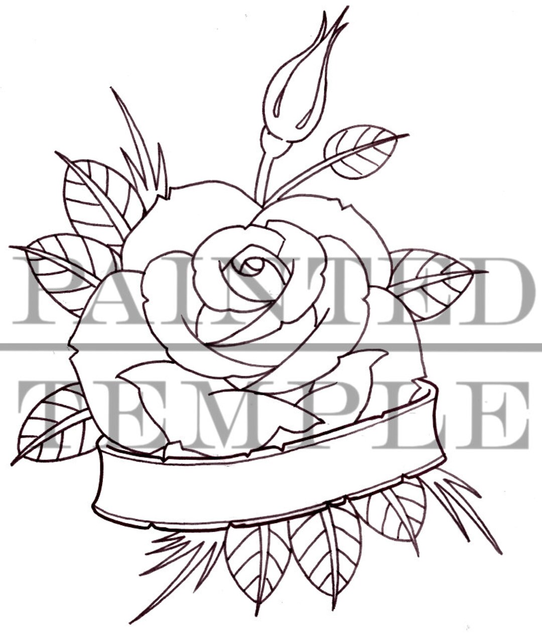 ROSE BANNER- DIGITAL - Custom Art - Includes 4 File Formats .svg .jpg ...