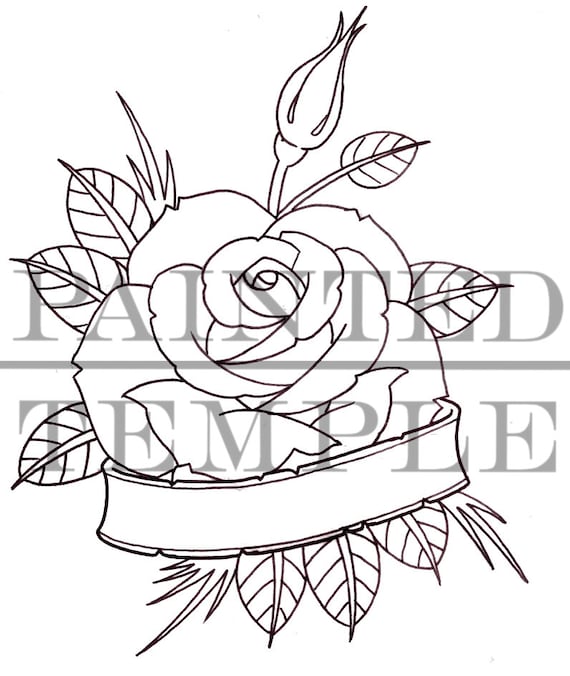 Roses With Banners Drawings