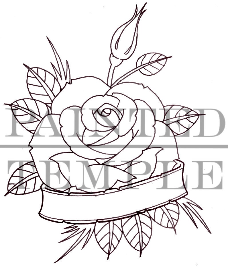 ROSE BANNER- DIGITAL - Custom Art - Includes 4 File Formats .svg .jpg ...