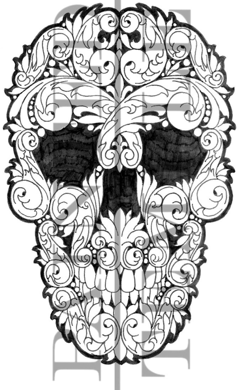 FILIGREE SKULL - DIGITAL - Custom Art - Inspiration Art - Includes 4 ...