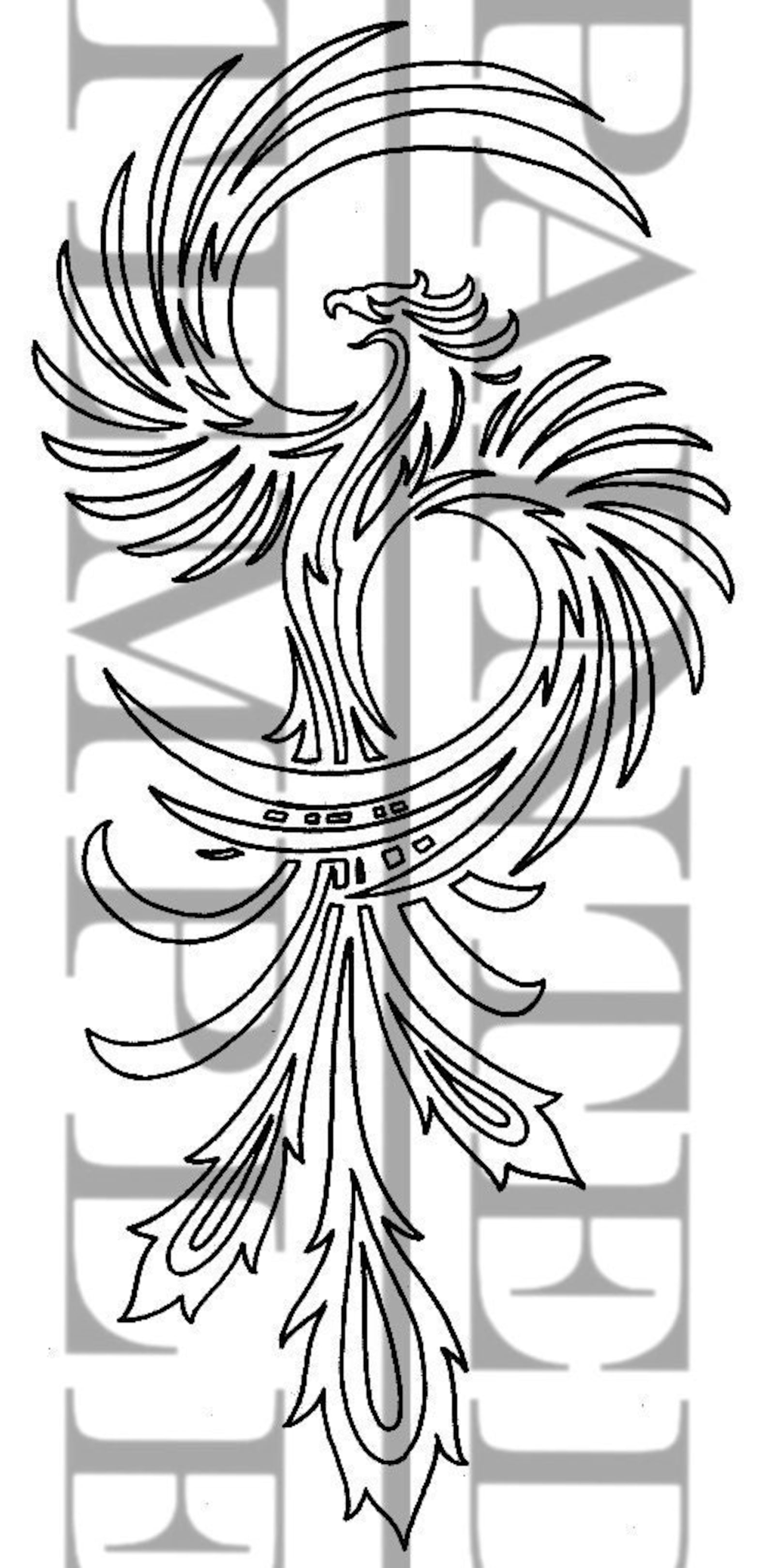 FILIGREE PHOENIX- DIGITAL - Custom Art - Animal Art - Includes 4 File ...