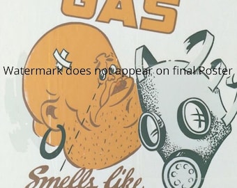 Art & Collectibles WWII Propaganda Print Posters poison gas mask World ...