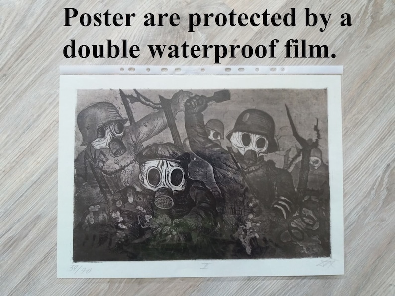 Art Poster Shock troops Otto Dix WWI WW1 realism gas mask | Etsy