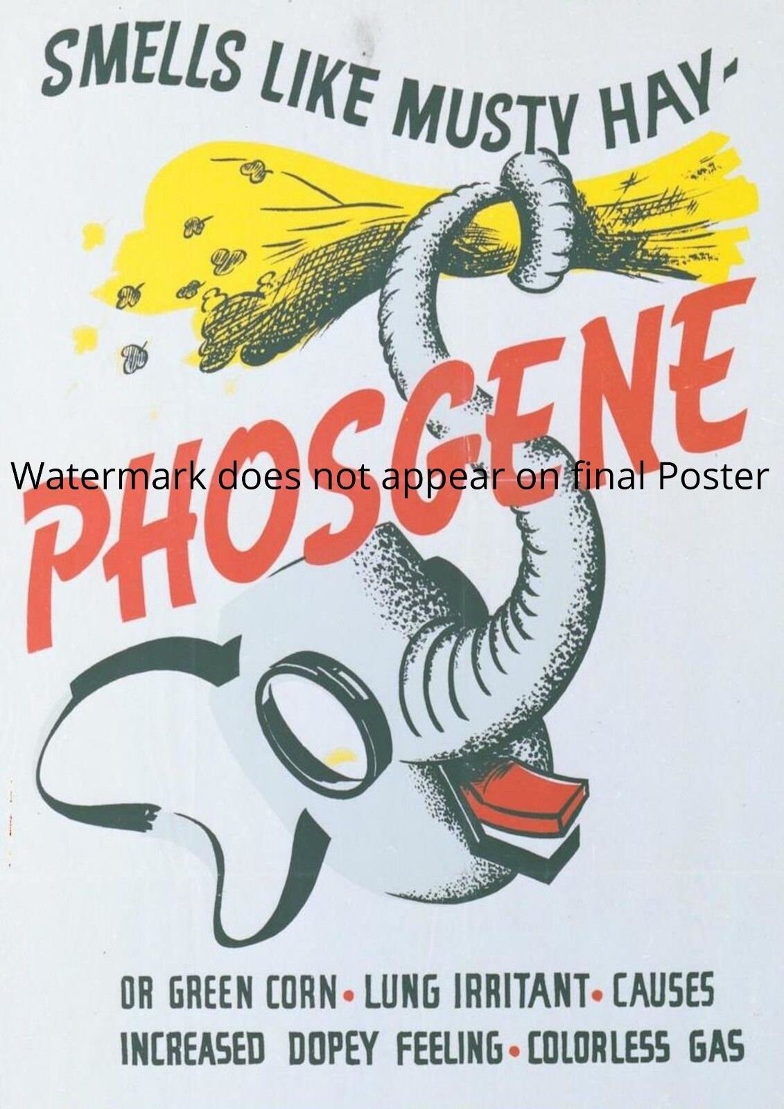 Art & Collectibles WWII Propaganda Print Posters poison gas mask World ...