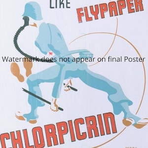 WWII Propaganda Print Posters Poison Gas Mask World War WW2 Chemical ...
