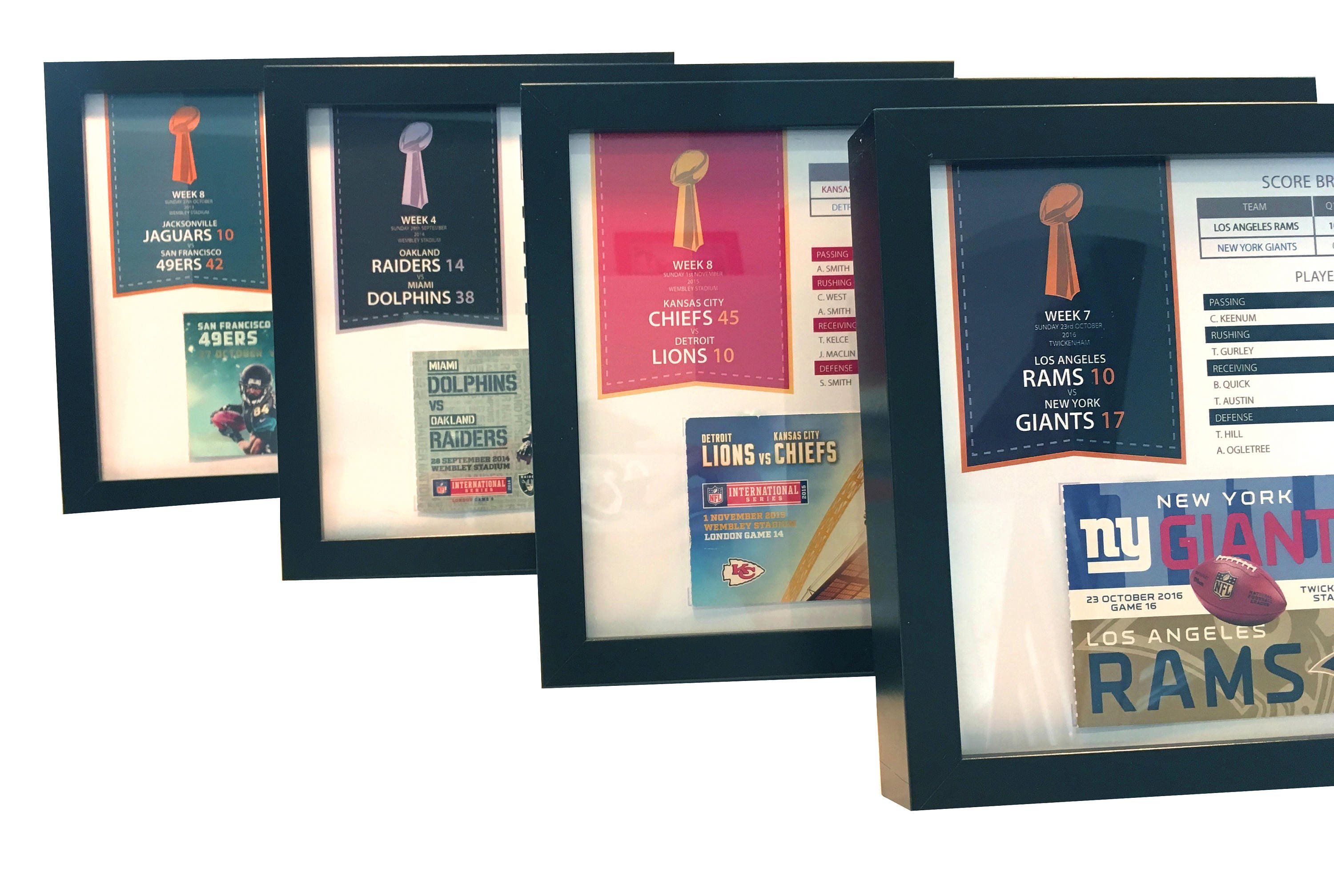 American Football Personalised Infographic Ticket Display - Etsy