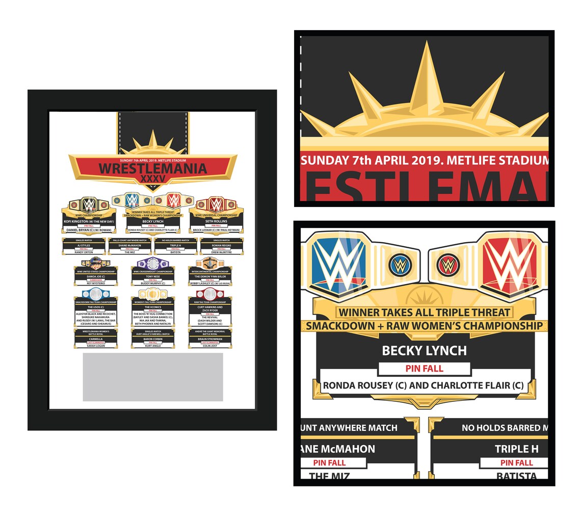Wrestling Custom Ticket Display - Etsy