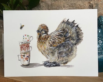 Silkie Chicken Art | Etsy