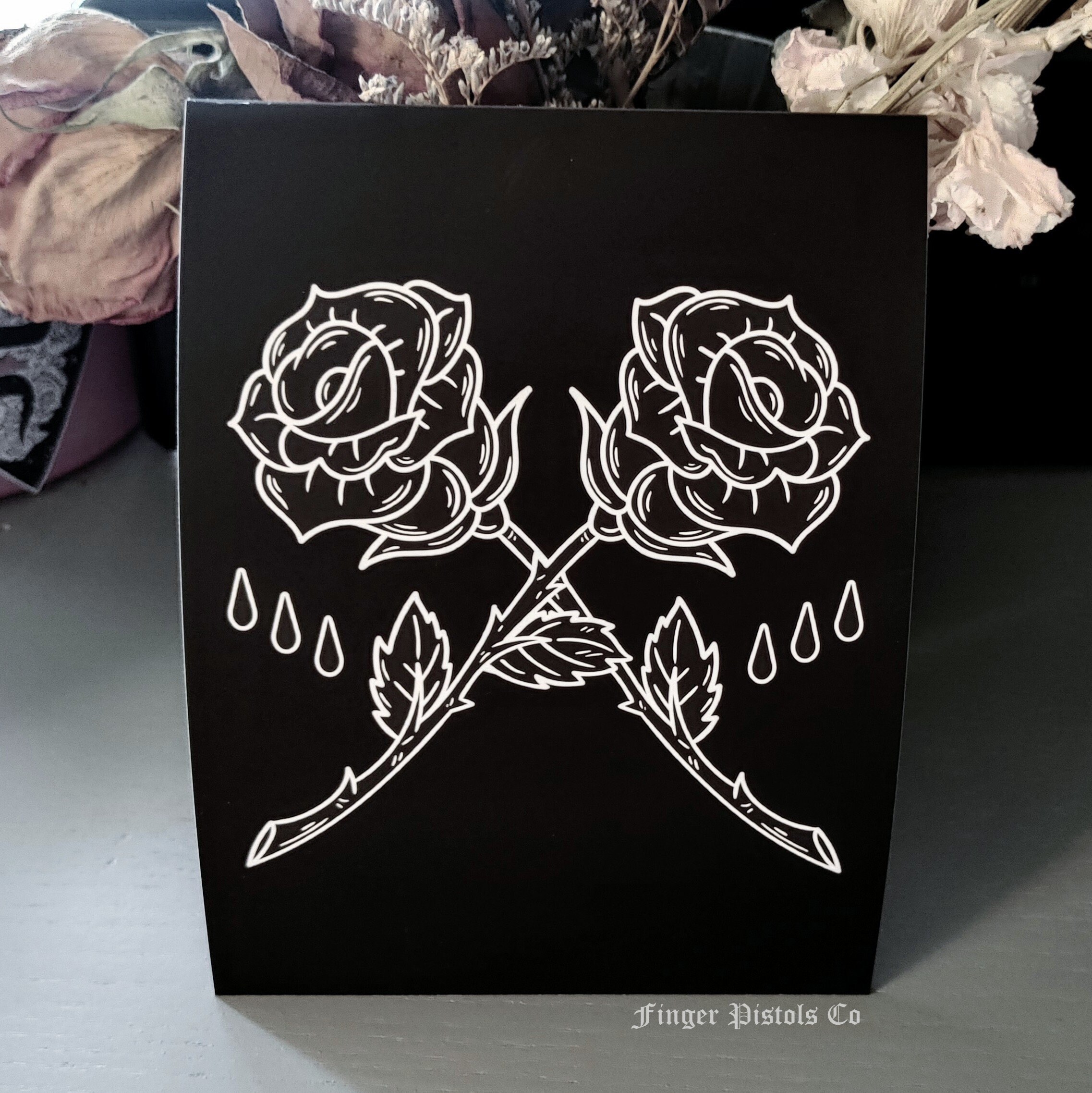 Gothic Mini Art Prints Set of 3 Tattoo Style Wall Hangings - Etsy