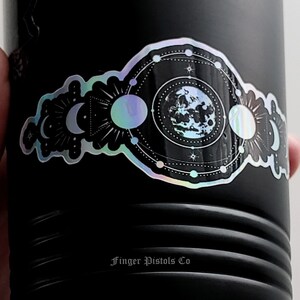 Moon Phases Celestial Sticker - Clear Lunar Cycle Sticker - Transparent ...