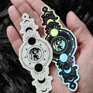 Moon Phases Celestial Sticker - Clear Lunar Cycle Sticker - Transparent ...