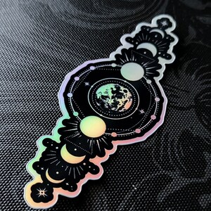Moon Phases Celestial Sticker - Clear Lunar Cycle Sticker - Transparent ...