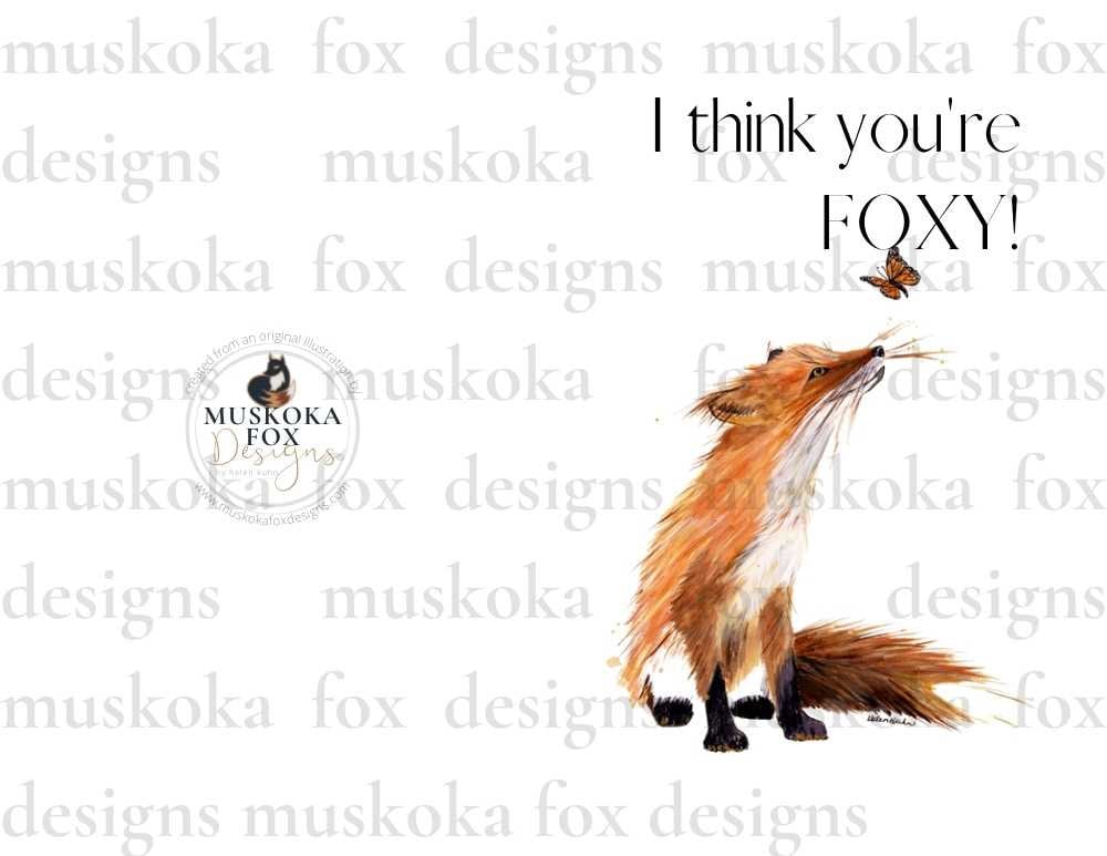 PRINTABLE Fox Greeting Card, Digital Download Card Any Occasion Card ...