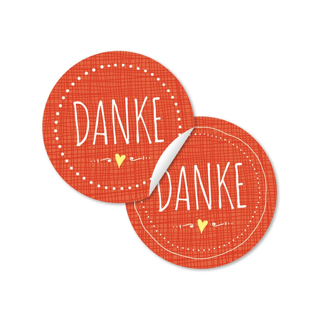 Aufkleber DANKE Orange Schraffur Recyclingmaterial | Art.-nr. 115 - Etsy