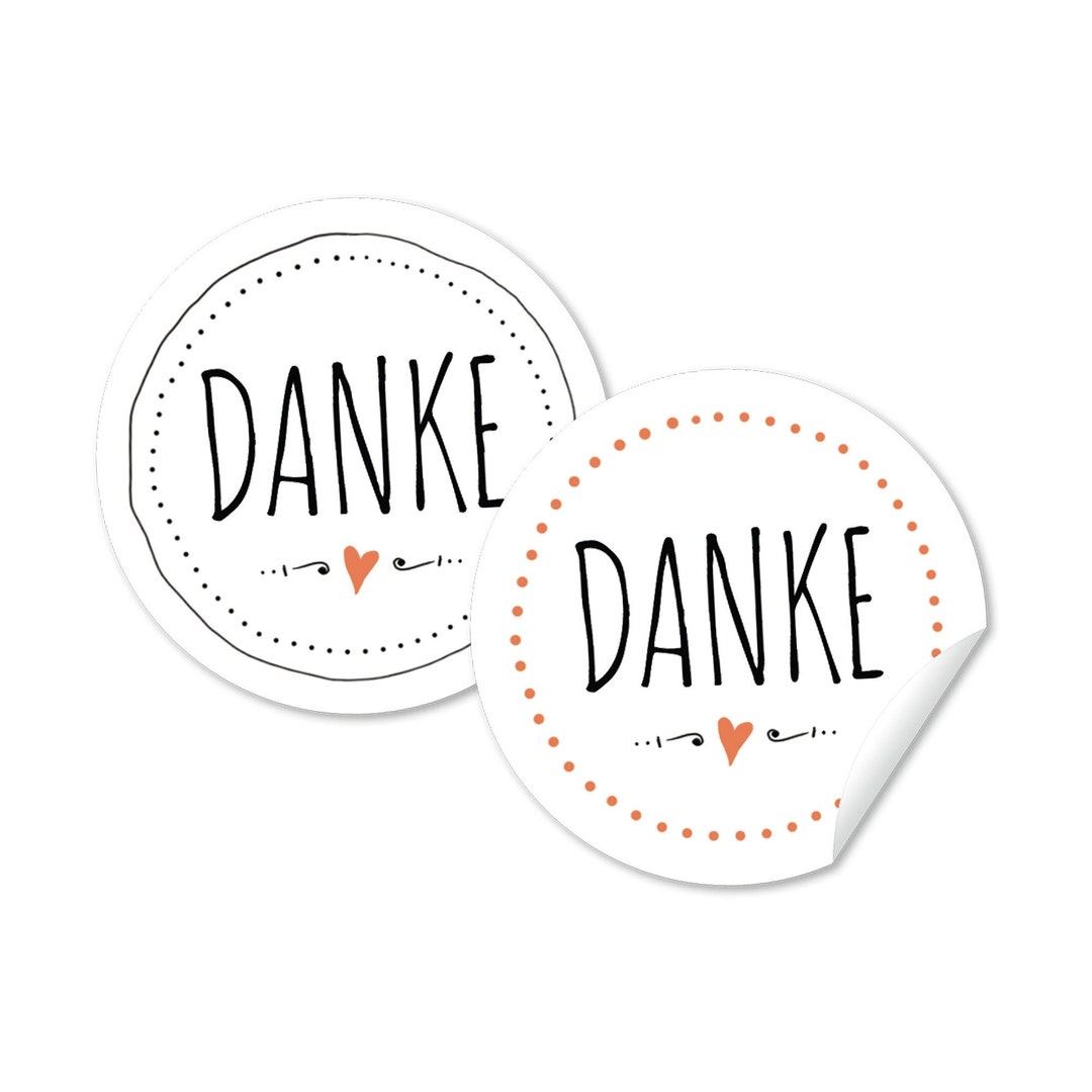 Aufkleber Danke Orange HERZ Recyclingmaterial - Etsy