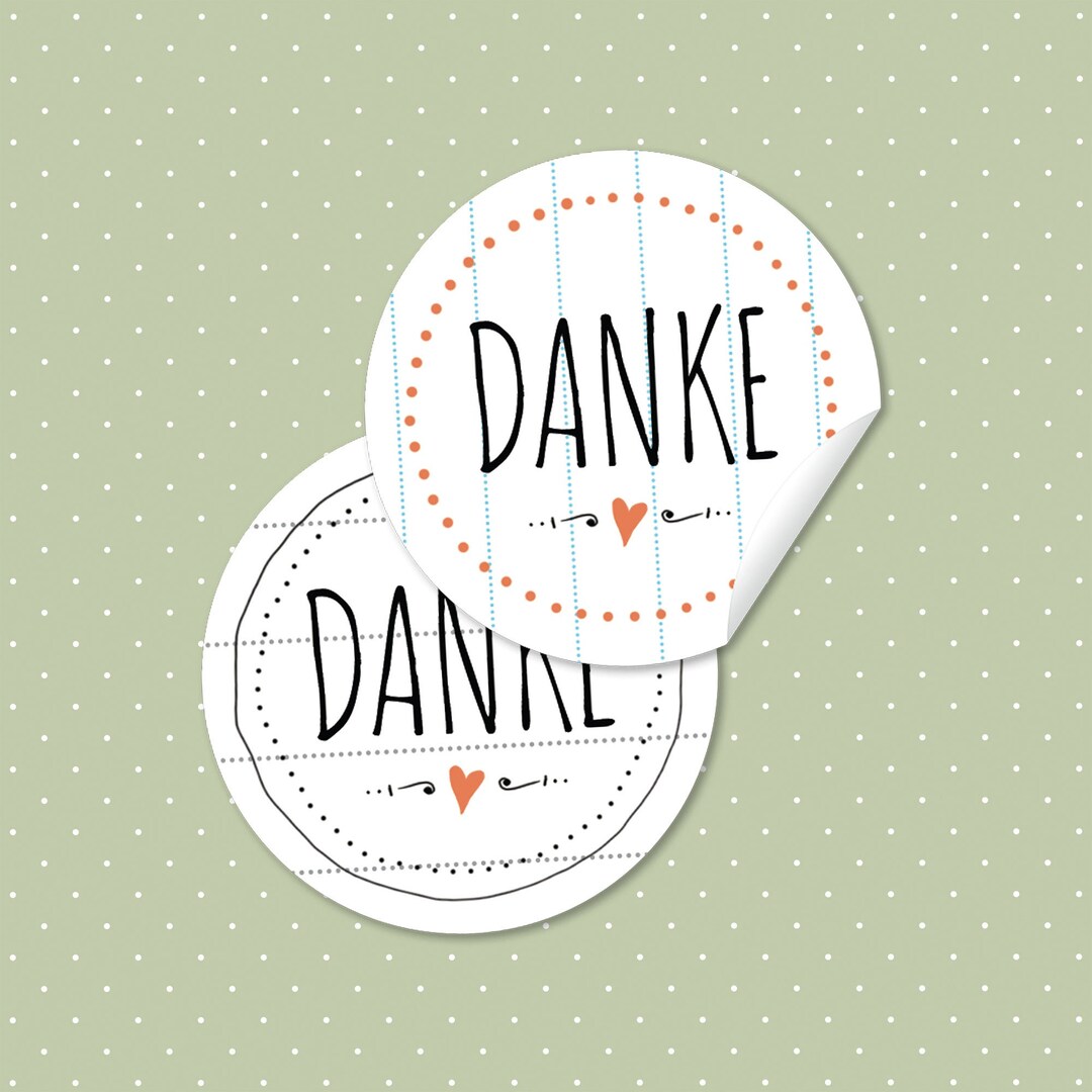 Aufkleber Danke Liniert Orange HERZ Recyclingmaterial - Etsy