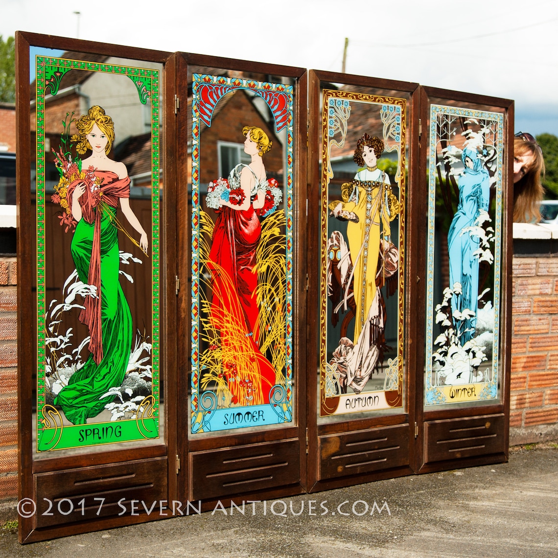 1970's Vintage Alphonse Mucha Four Seasons Mirrors by | Etsy