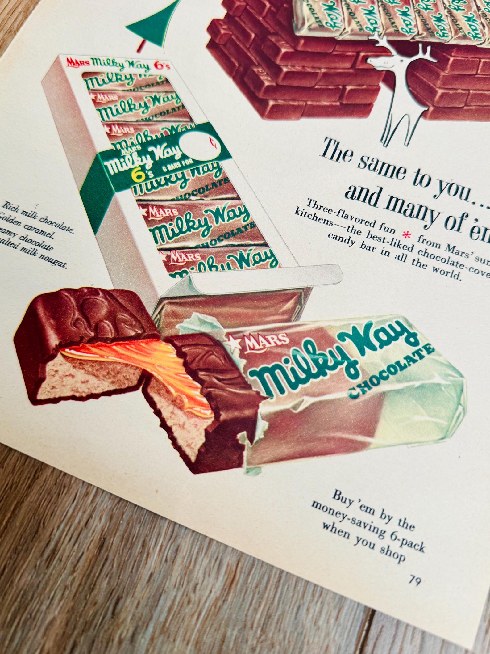 1950’s Milky Way Christmas Ad Reindeer Advertisement - Etsy