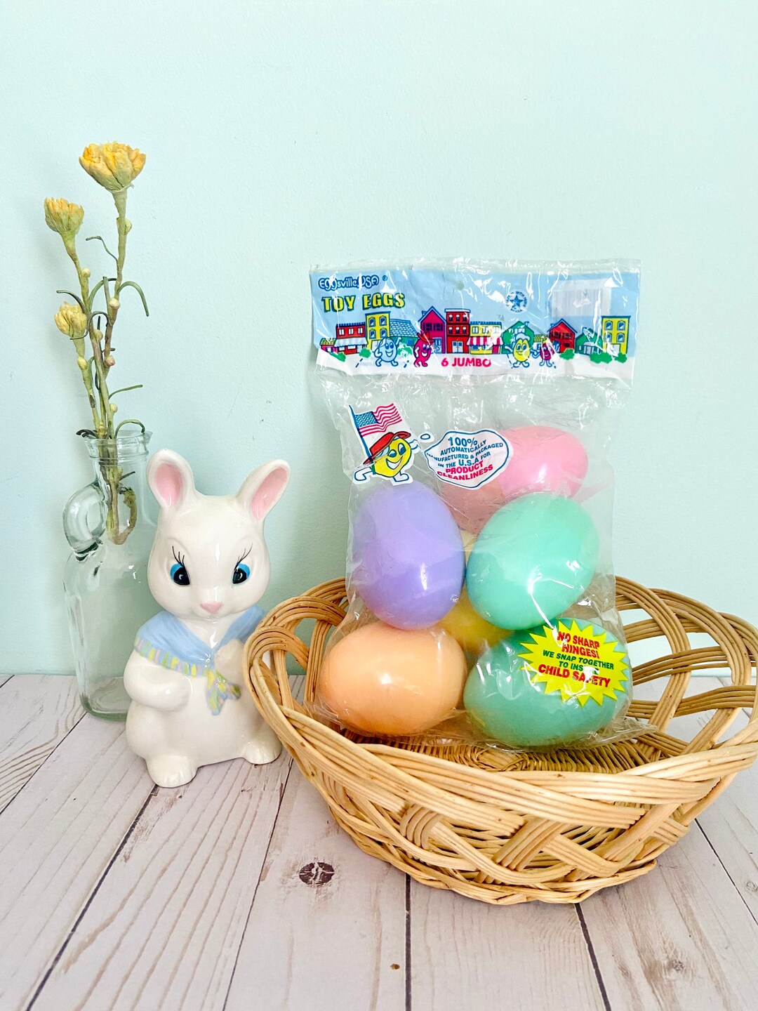 Vintage Easter Eggs Eggville USA Jumbo Plastic Easter Eggs NOS - Etsy