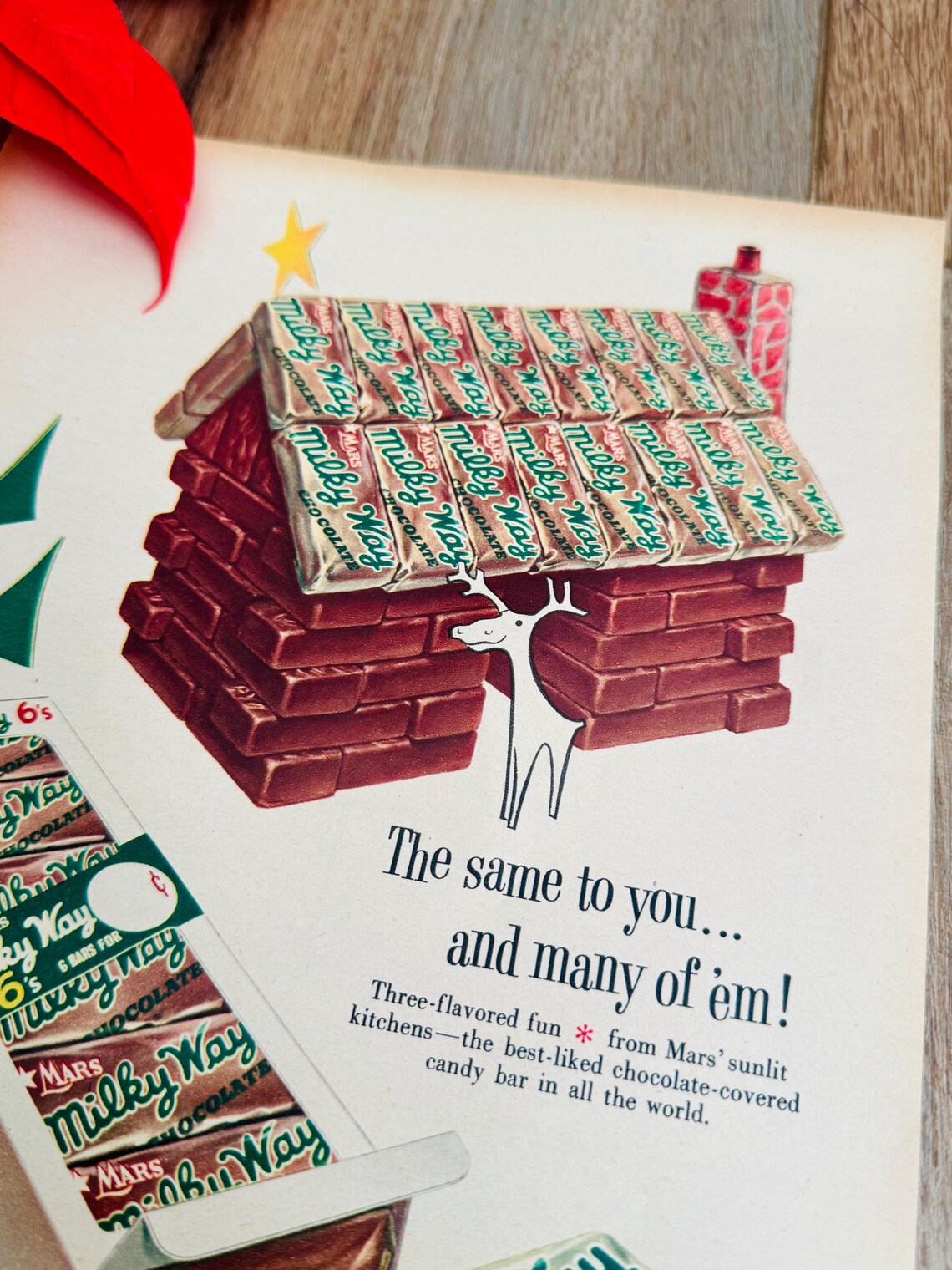 1950’s Milky Way Christmas Ad Reindeer Advertisement - Etsy