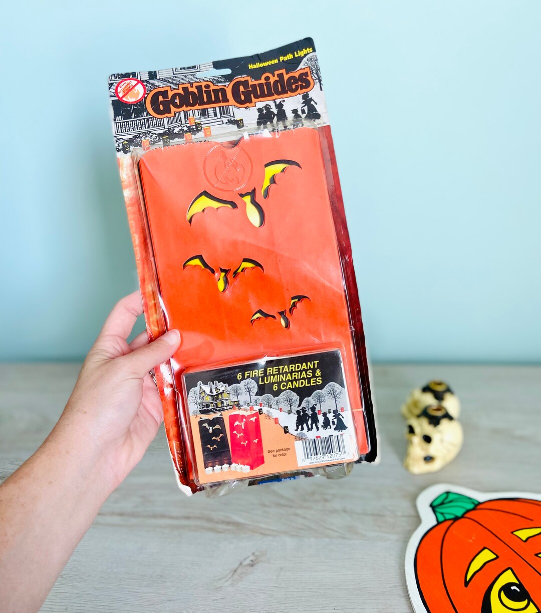 Vintage Halloween Path Lights Goblin Guides Bag Luminaries Bats NOS - Etsy