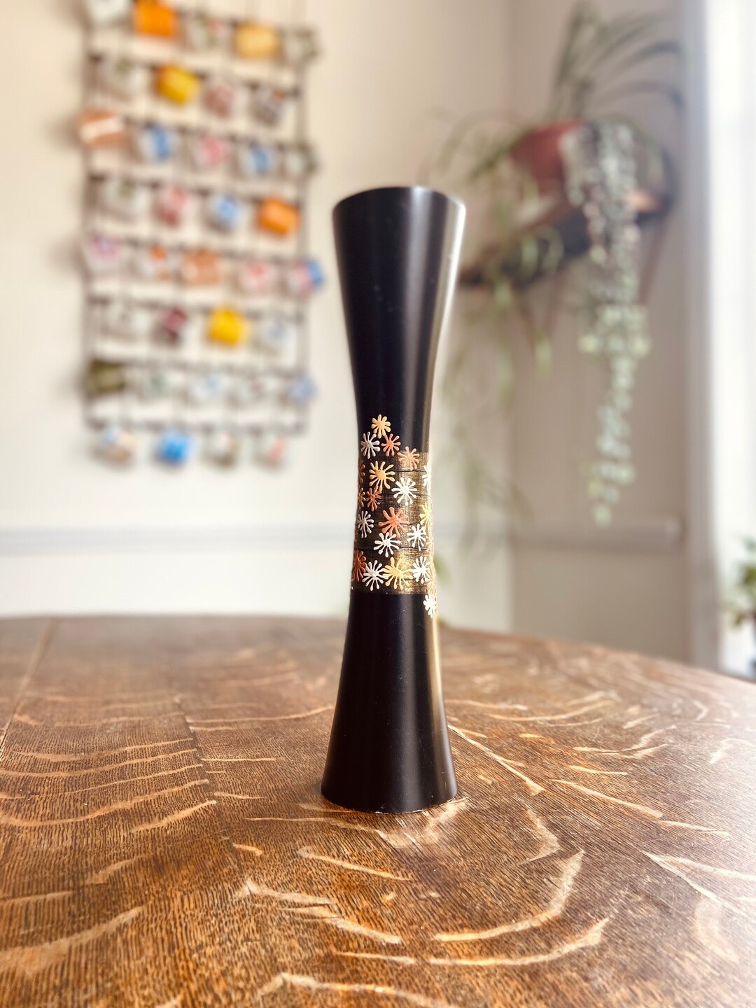 Vintage Mango Wood Style Vase Starburst Mid Century Design - Etsy