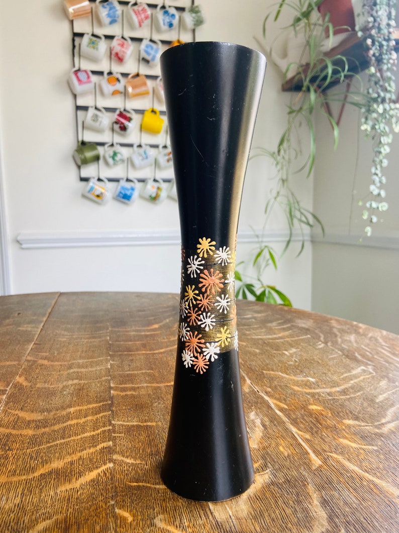 Vintage Mango Wood Style Vase Starburst Mid Century Design - Etsy