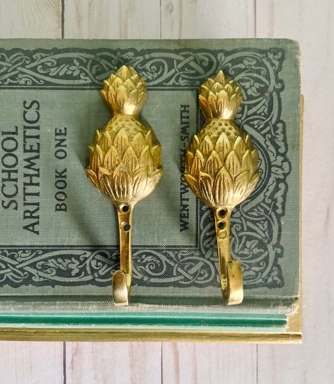 Vintage Brass Pineapple Wall Hooks - Etsy