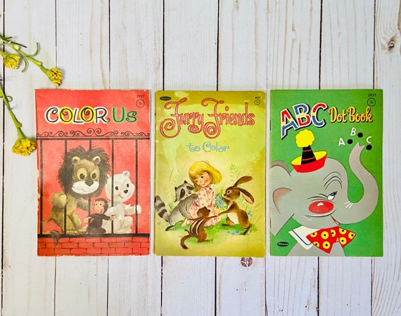 1960s Whitman Publishing Animal Coloring Books & Dot to Dot - Etsy