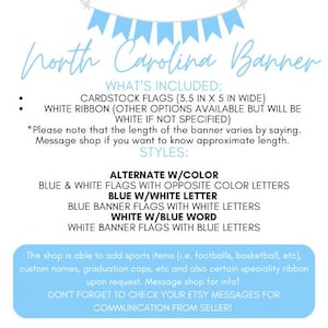 North Carolina Banner - Etsy