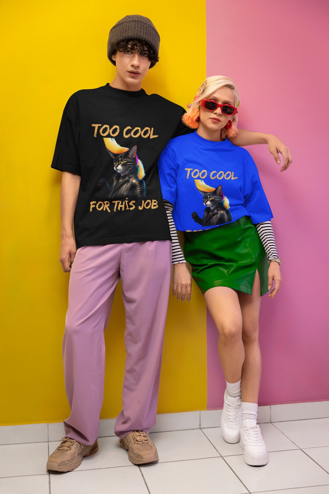 Personalized Too Cool T-shirt, Funny Cat Shirt, Cool Shirt, Funny Job ...