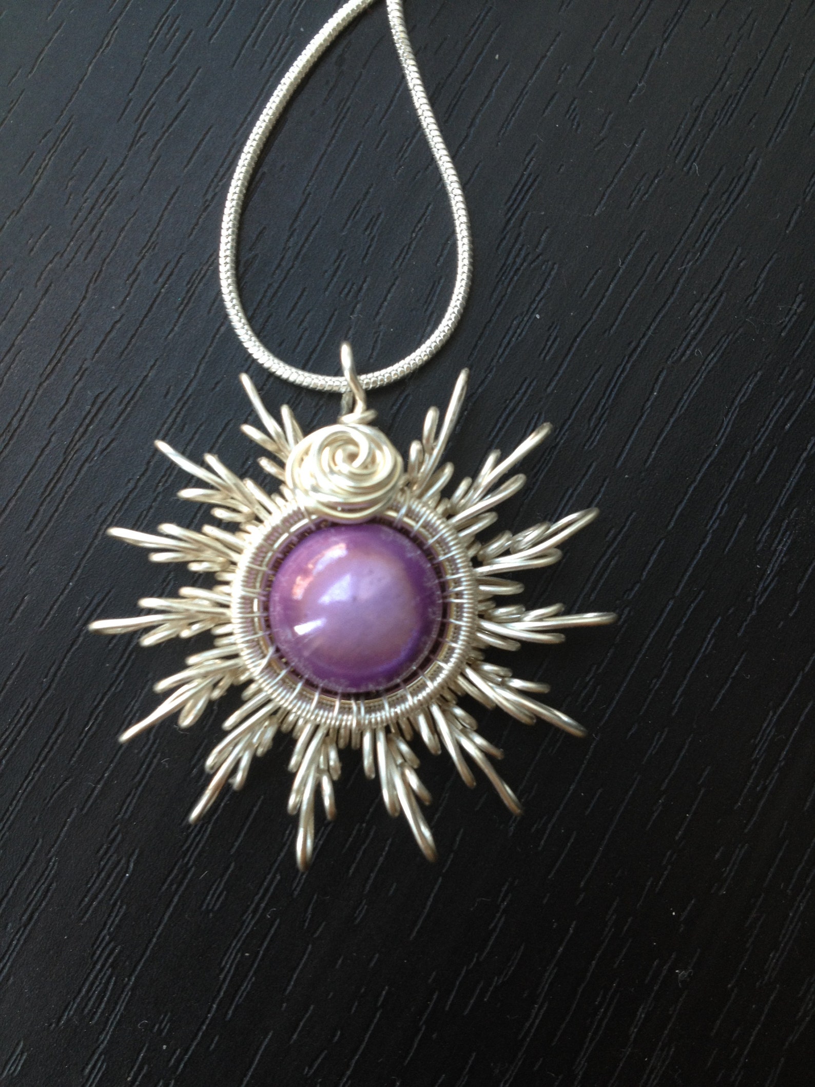 Colgante único de sol plateado - Etsy España