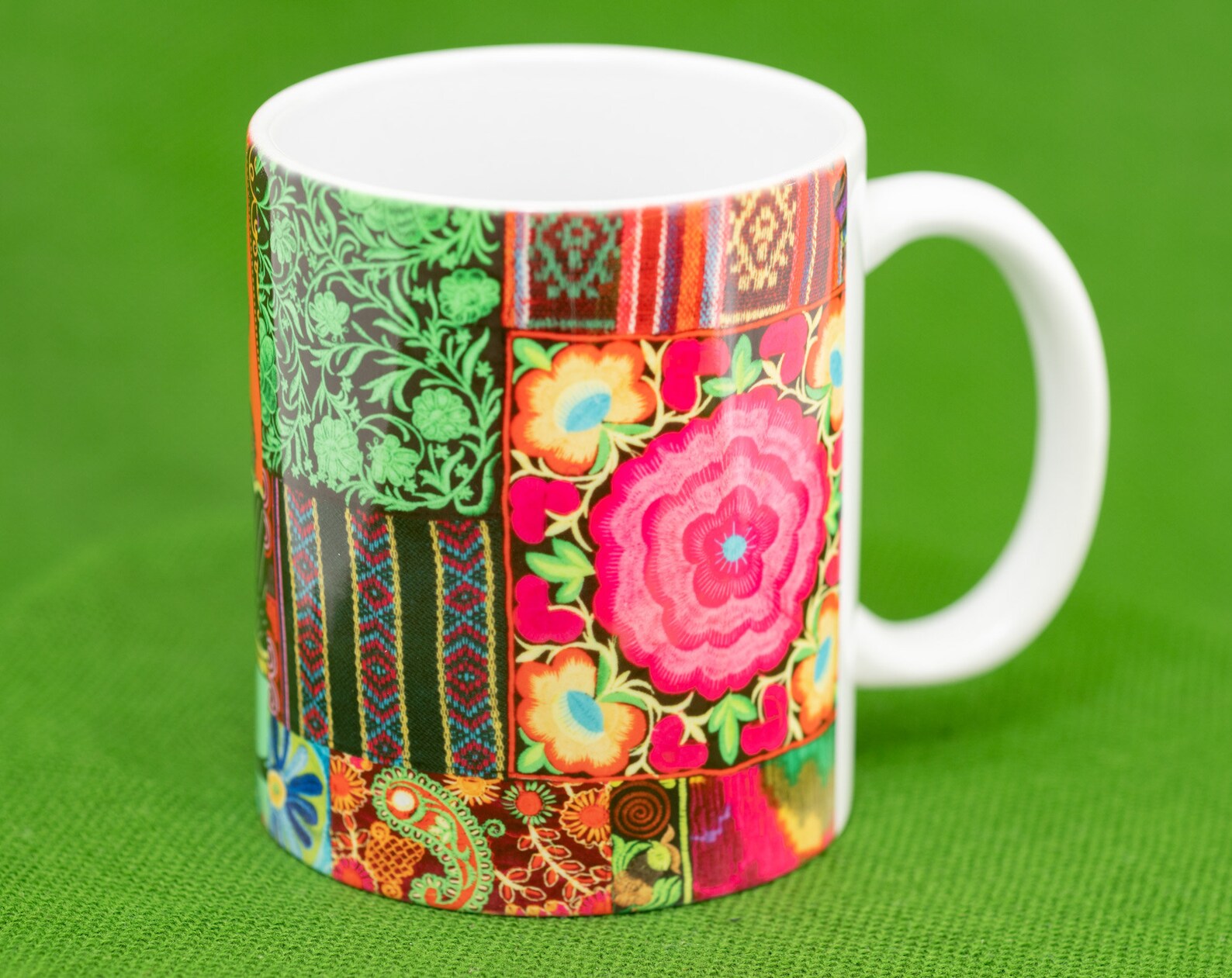 Vibrant boho mug Flower Power colorful floral | Etsy