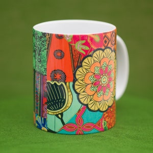 Vibrant Boho Mug "flower Power", Colorful Floral Ethnic Hippie Mug - Etsy