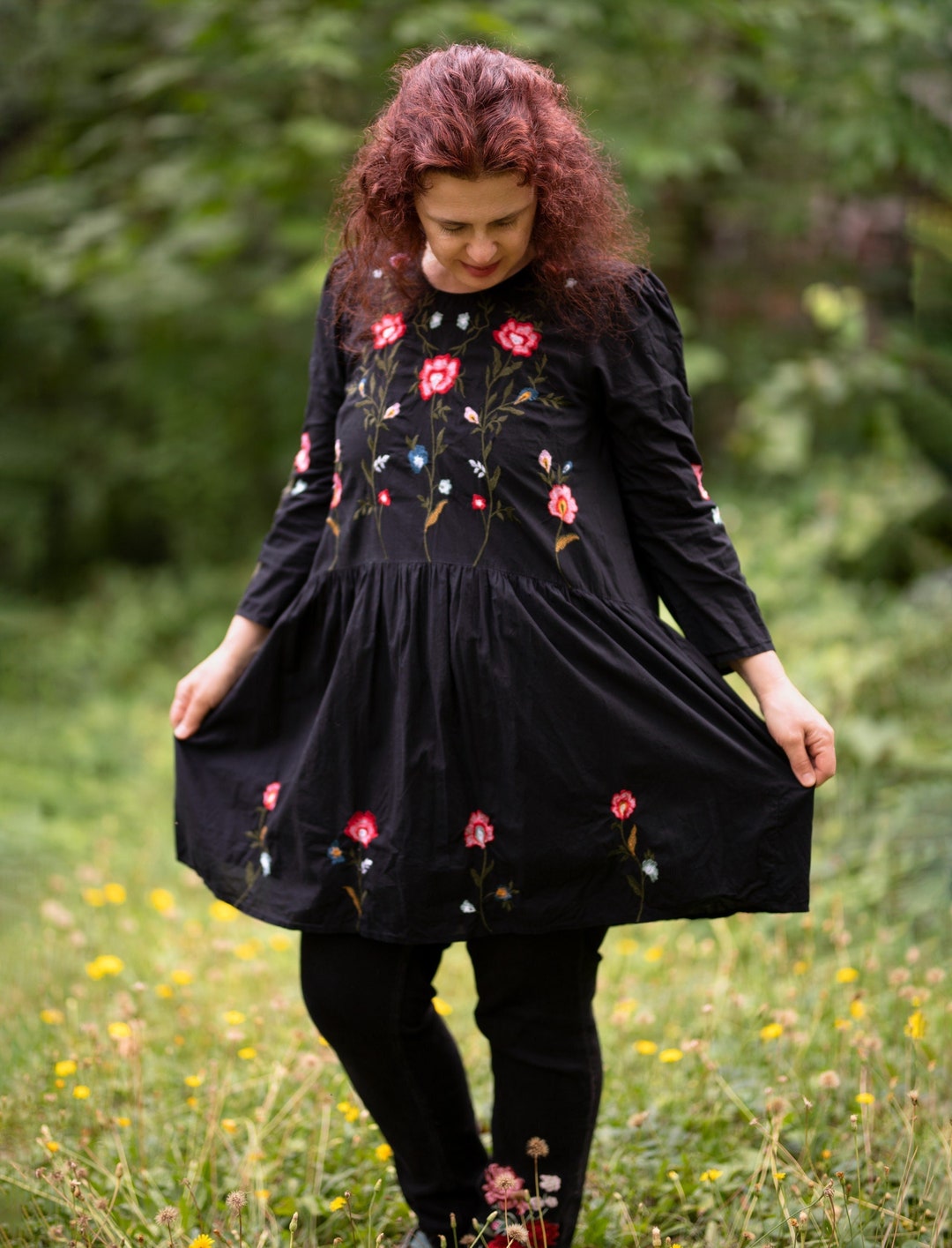 Embroidered Boho Dress, Hippie Maternity Dress, Embroidered Tunic - Etsy