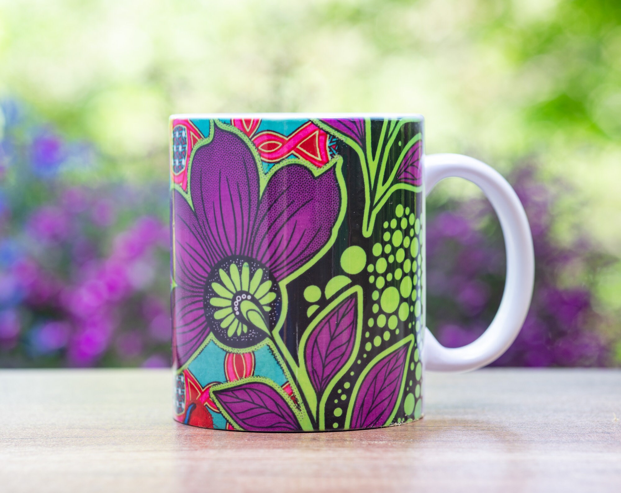Vibrant Boho Mug "magic Garden", Colorful Floral Ethnic Hippie Mug - Etsy