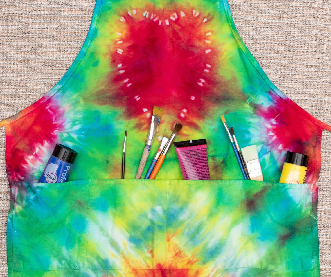 Tie-dye Hippie Apron, Bohemian Apron, Up-cycled OOAK Colorful, Multi ...