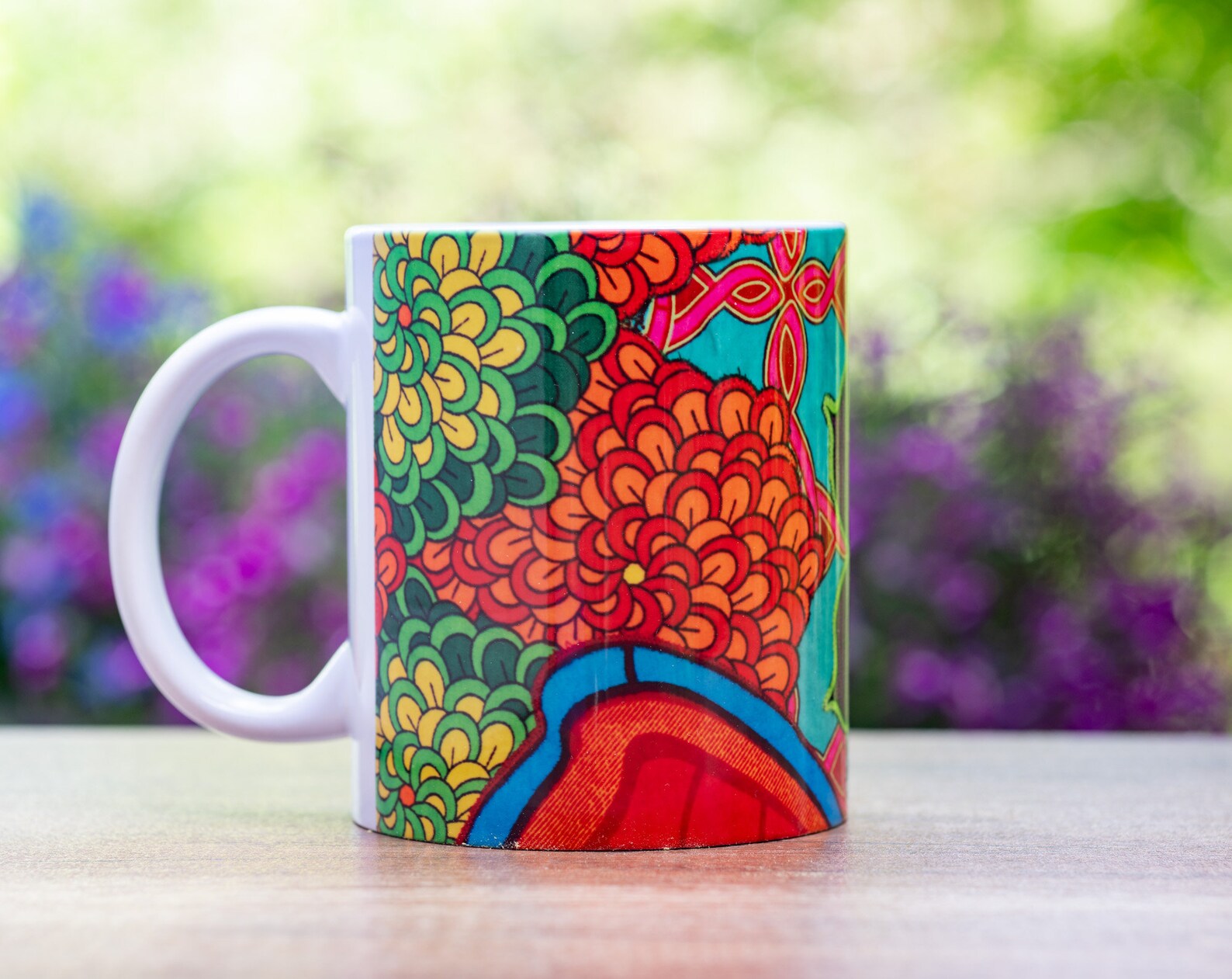 Vibrant Boho Mug "magic Garden", Colorful Floral Ethnic Hippie Mug - Etsy