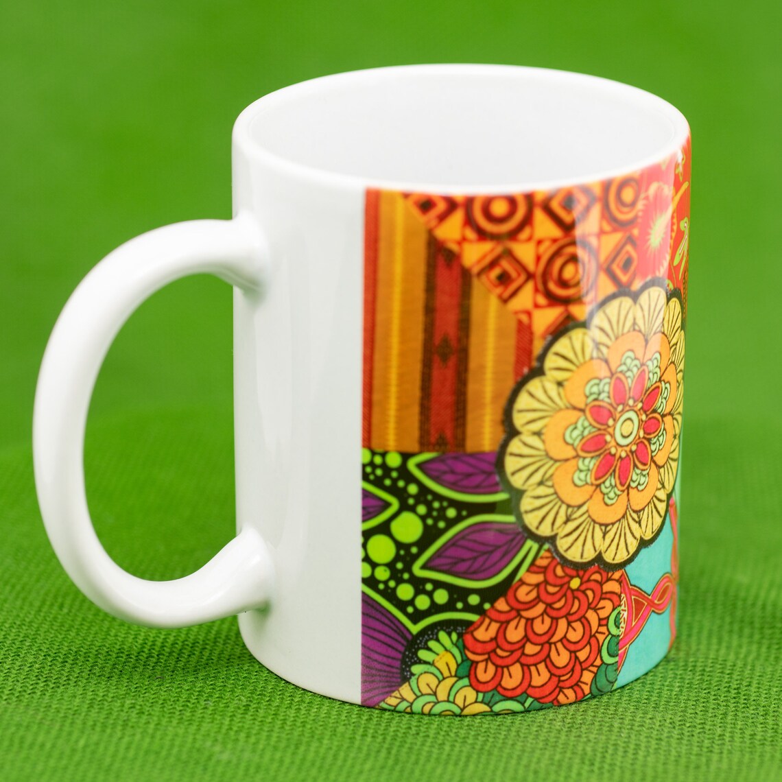 Vibrant boho mug Flower Power colorful floral | Etsy