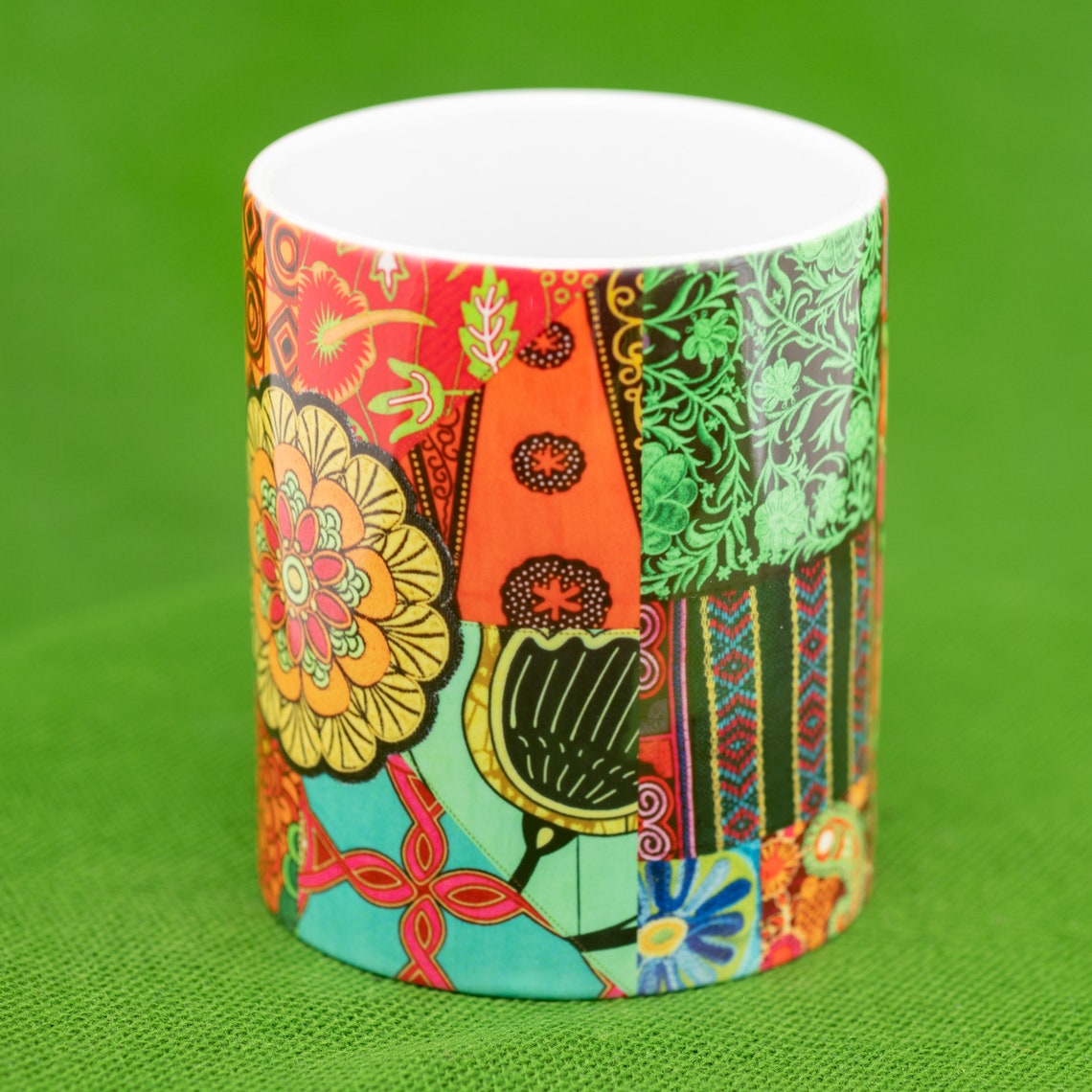 Vibrant boho mug Flower Power colorful floral | Etsy