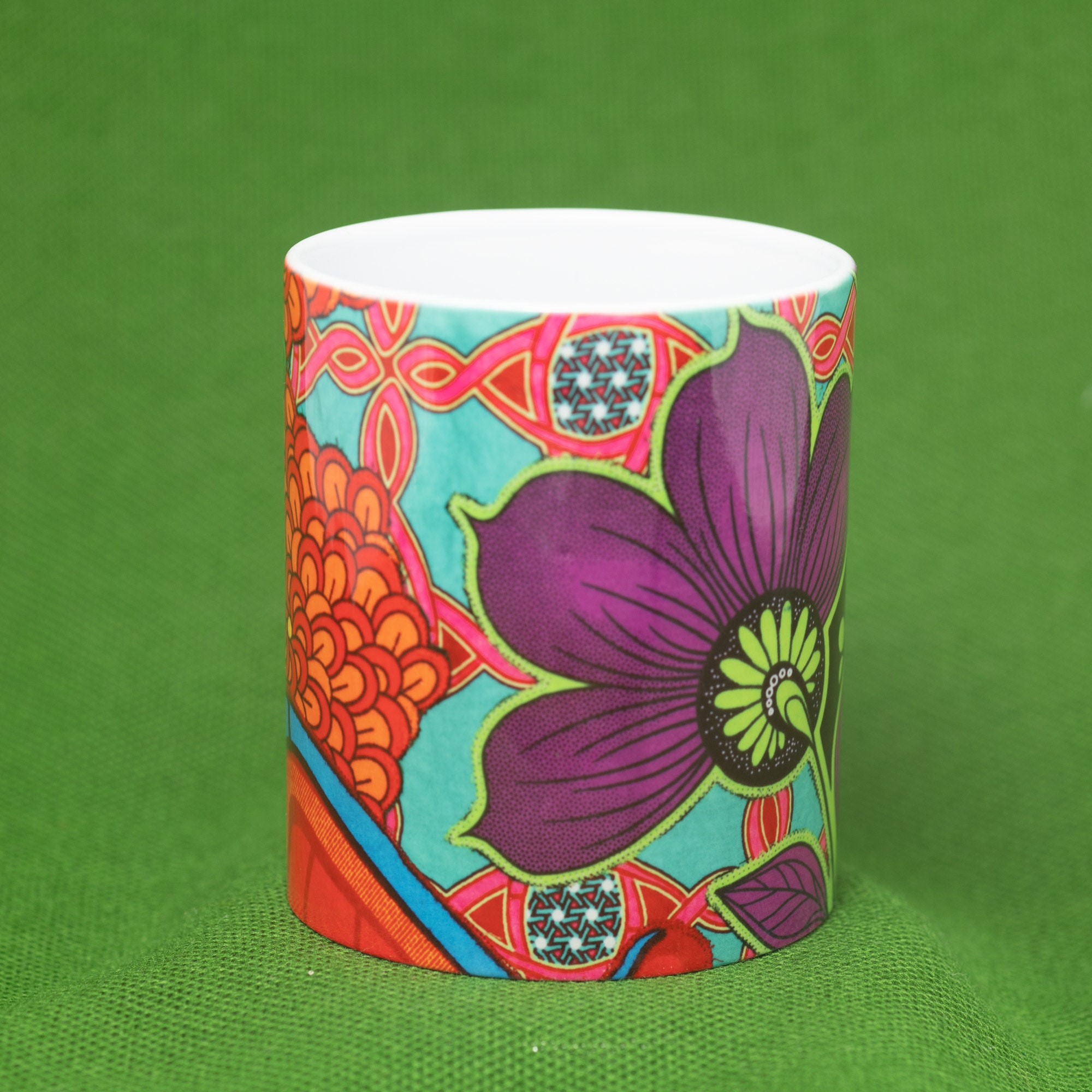 Vibrant Boho Mug "magic Garden", Colorful Floral Ethnic Hippie Mug - Etsy