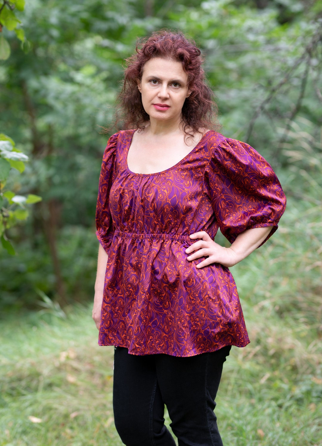 Satin Boho Tunic, Colourful Plus Size Tunic, Hippie Maternity Tunic - Etsy