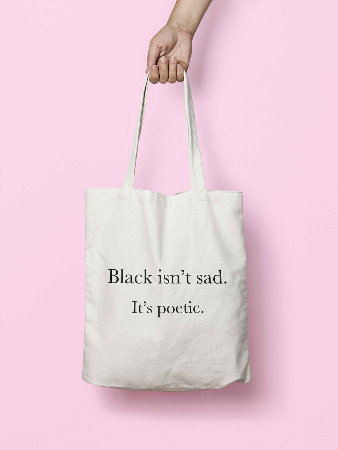 Black Isn't Sad Tote Bag Long Handles S0796 - Etsy