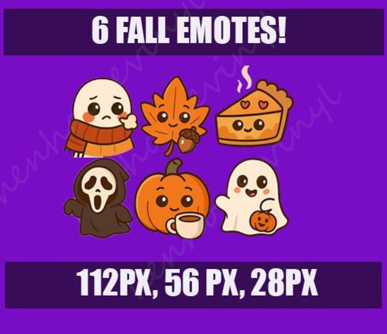 Cozy Fall Spooks, Autumn Screams Emote Set, 5 Fall Theme Twitch Emotes ...
