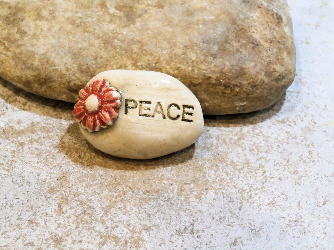 Meditation Pebble, Peace, Home Garden Decoration, Gift for Her and Him ...